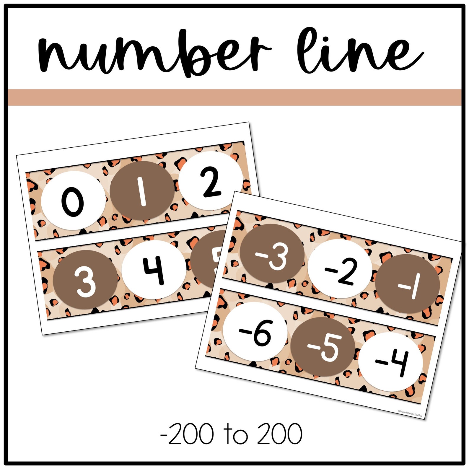 MODERN LEOPARD Number Posters Number Line Cheetah - Etsy