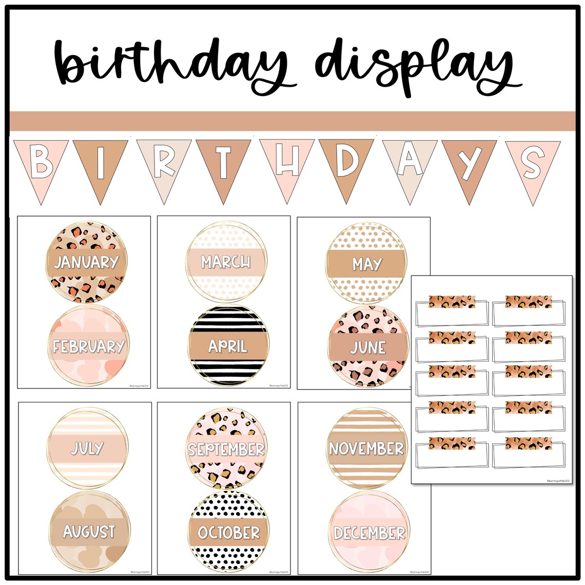 MODERN LEOPARD Birthday Display Cheetah Classroom Decor - Etsy