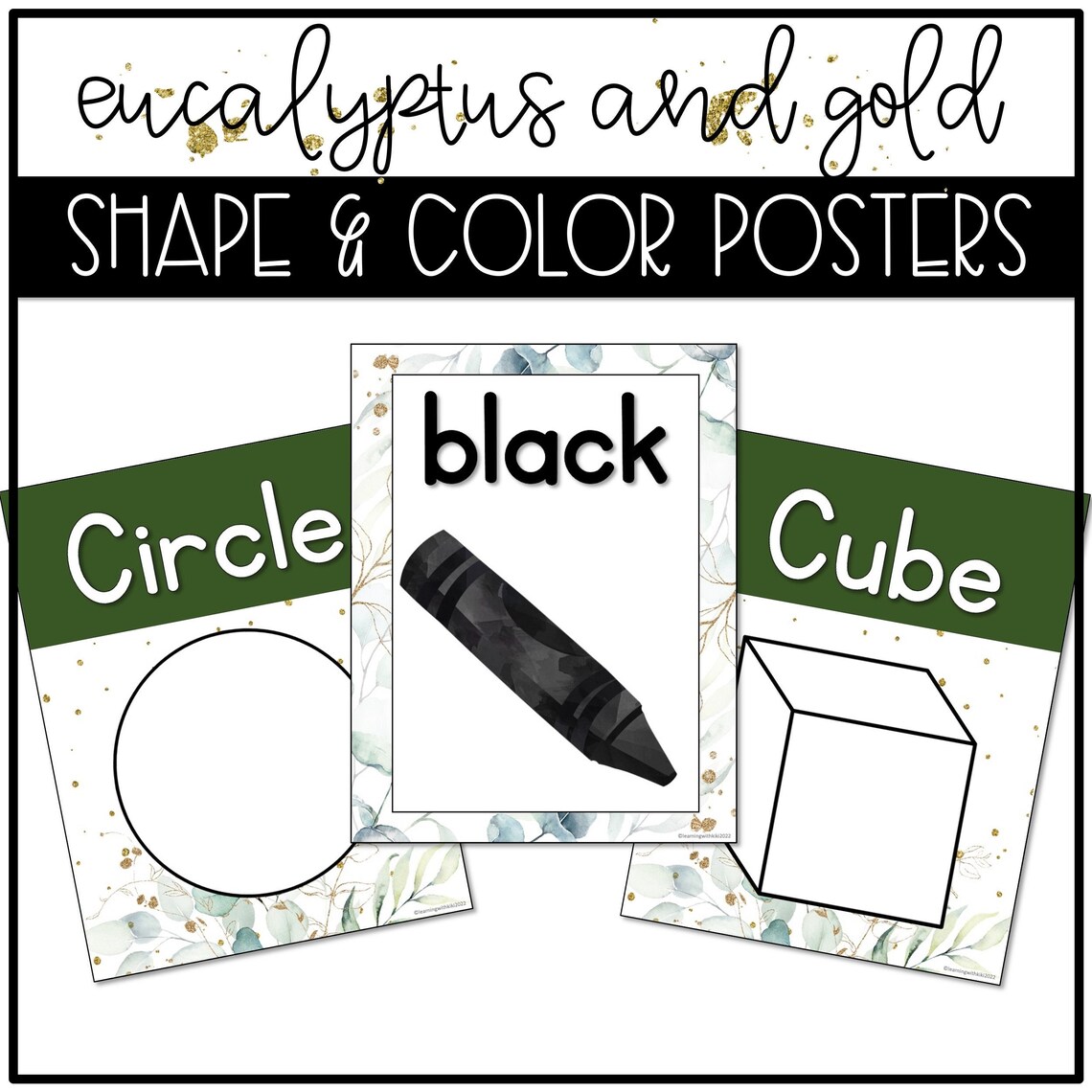 Eucalyptus Classroom Decor Shape and Color Posters - Etsy