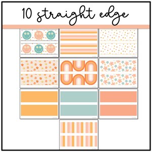 Boho Retro Bulletin Board Borders | Daisy - Etsy