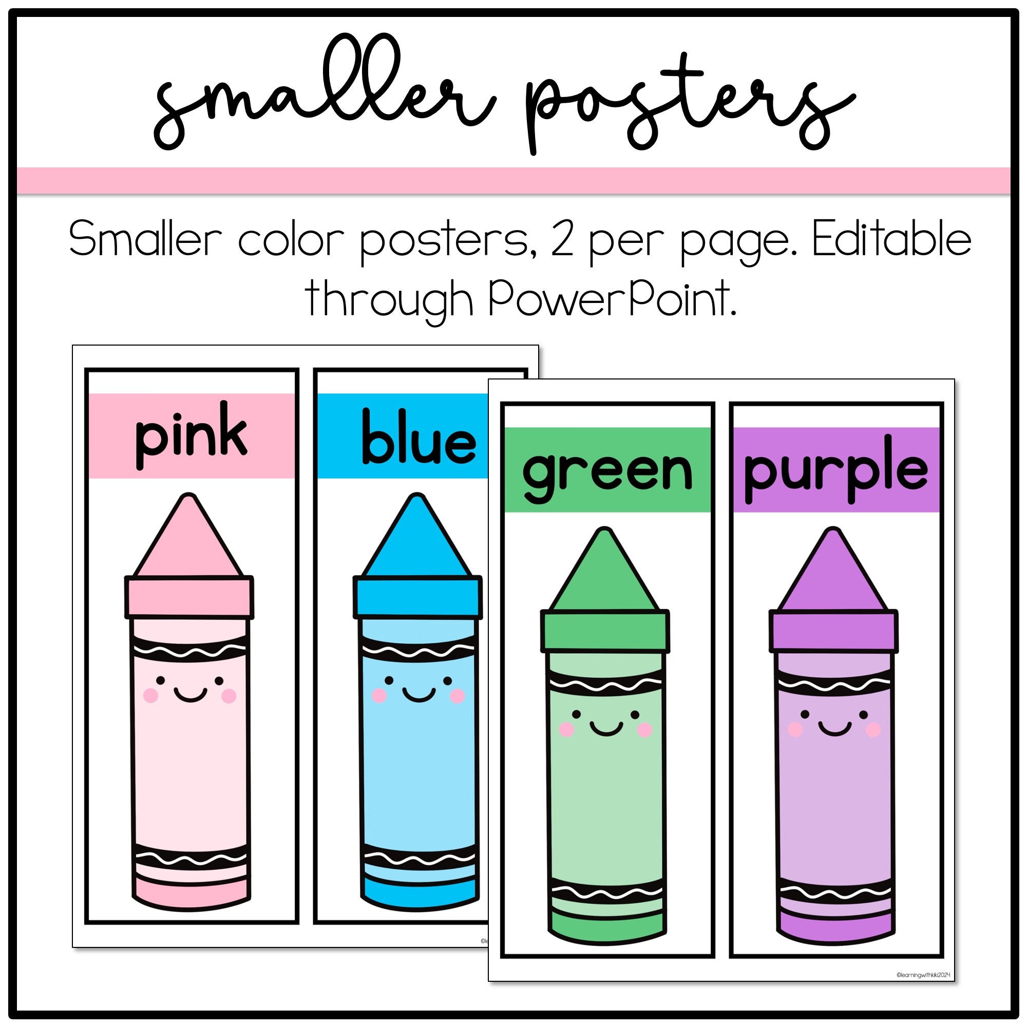 Pastel Color Posters | Crayon | Classroom Decor - Etsy