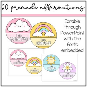 Pastel Affirmation Station | Classroom Decor | Mirror | Cloud - Etsy