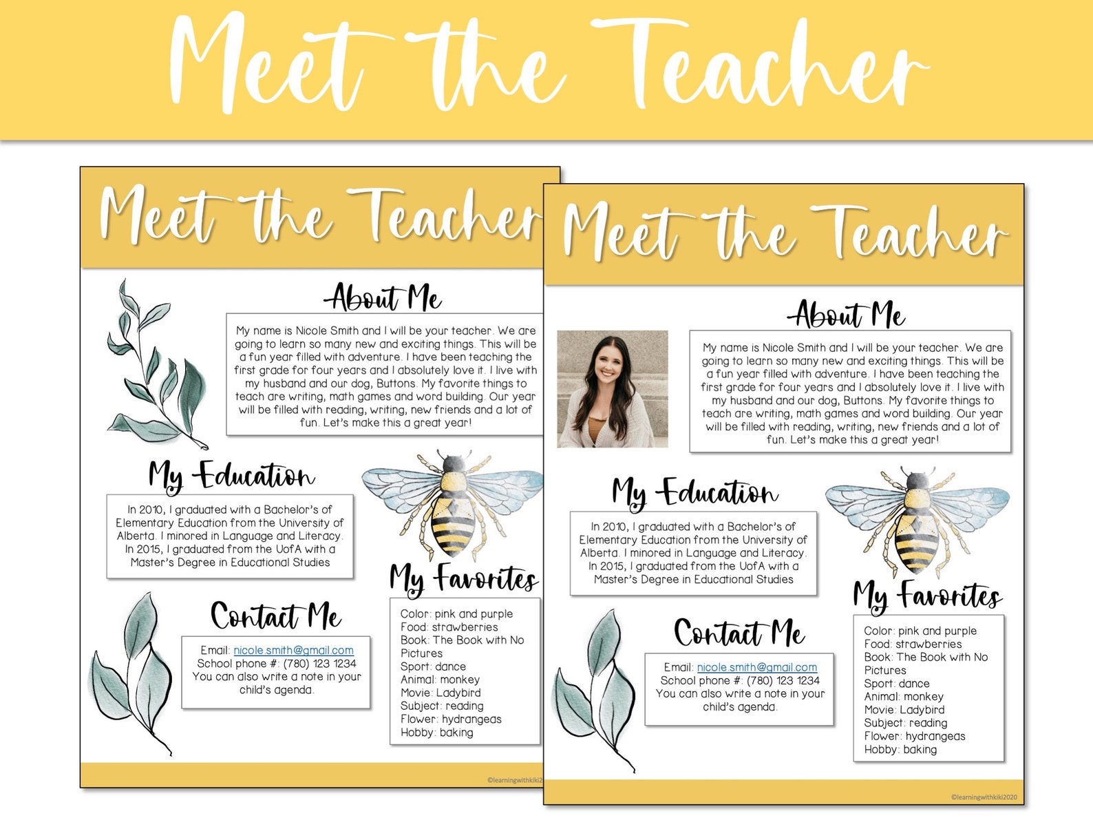 Bee Classroom Decor Meet the Teacher Teacher Letter - Etsy Canada