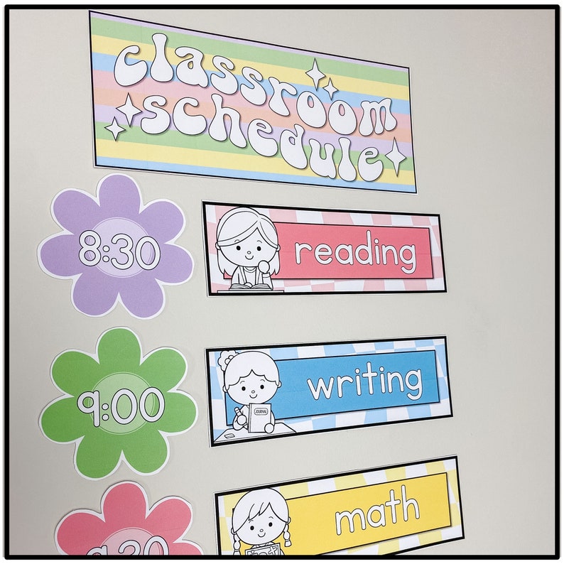 Retro Pastel Classroom Decor Classroom Schedule - Etsy