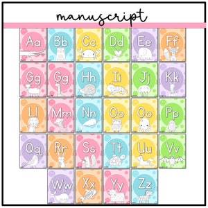 Retro Pastel Alphabet Posters | Classroom Decor - Etsy