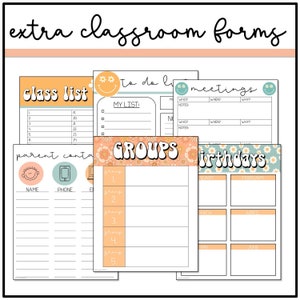 Boho Retro Binder Covers | Editable | Daisy Classroom Decor - Etsy