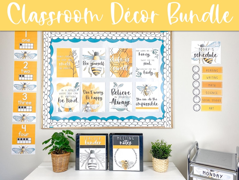 Bee Classroom Decor Bundle Editable - Etsy