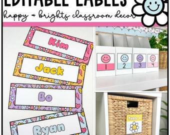 Student Name Labels Editable Classroom Decor - Etsy