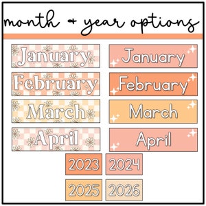 Disco Floral Classroom Decor Calendar | Pocket Chart | Editable | Retro ...