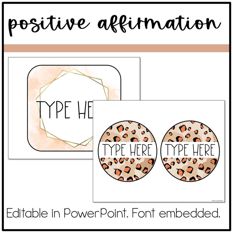 MODERN LEOPARD Door Display Positive Affirmations Cheetah | Etsy