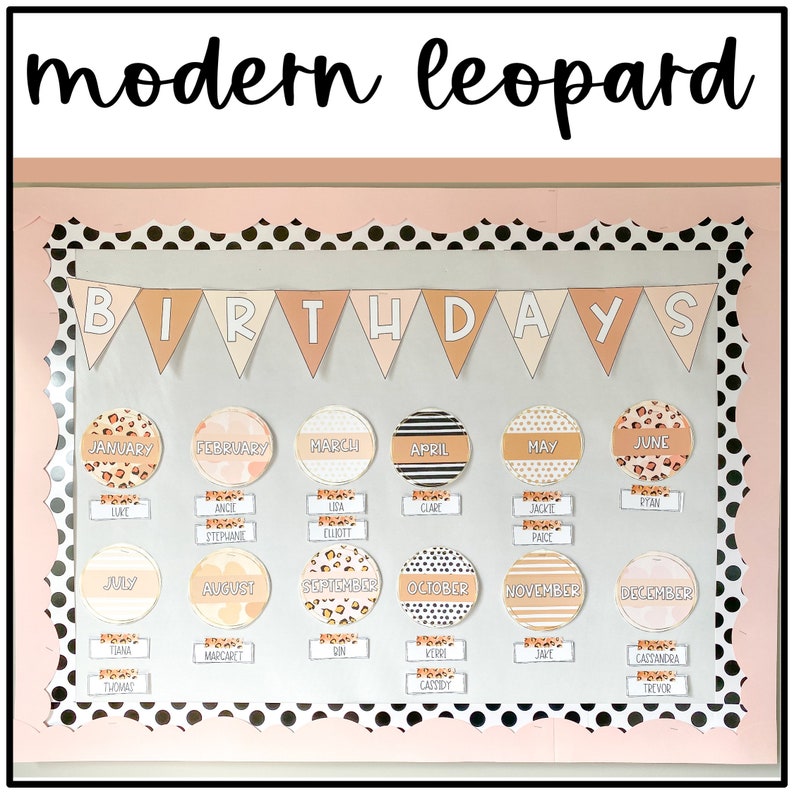 MODERN LEOPARD Classroom Decor Bundle Editable Cheetah - Etsy