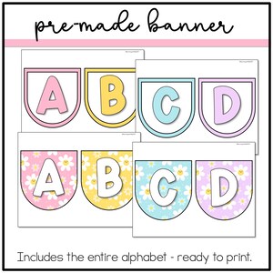 Pastel Banner | Bunting | Bulletin Board | Cloud Classroom Decor - Etsy