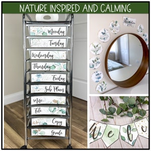 Eucalyptus and Gold Classroom Decor Bundle | Editable | Botanical - Etsy