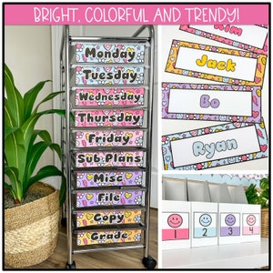Happy Brights Classroom Decor Bundle, Editable, Classroom Theme, Bright ...