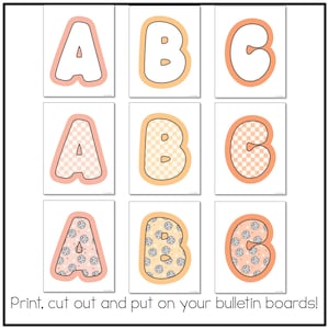 Disco Floral Bulletin Board Letters | A - Z, Letters and Numbers, Retro ...