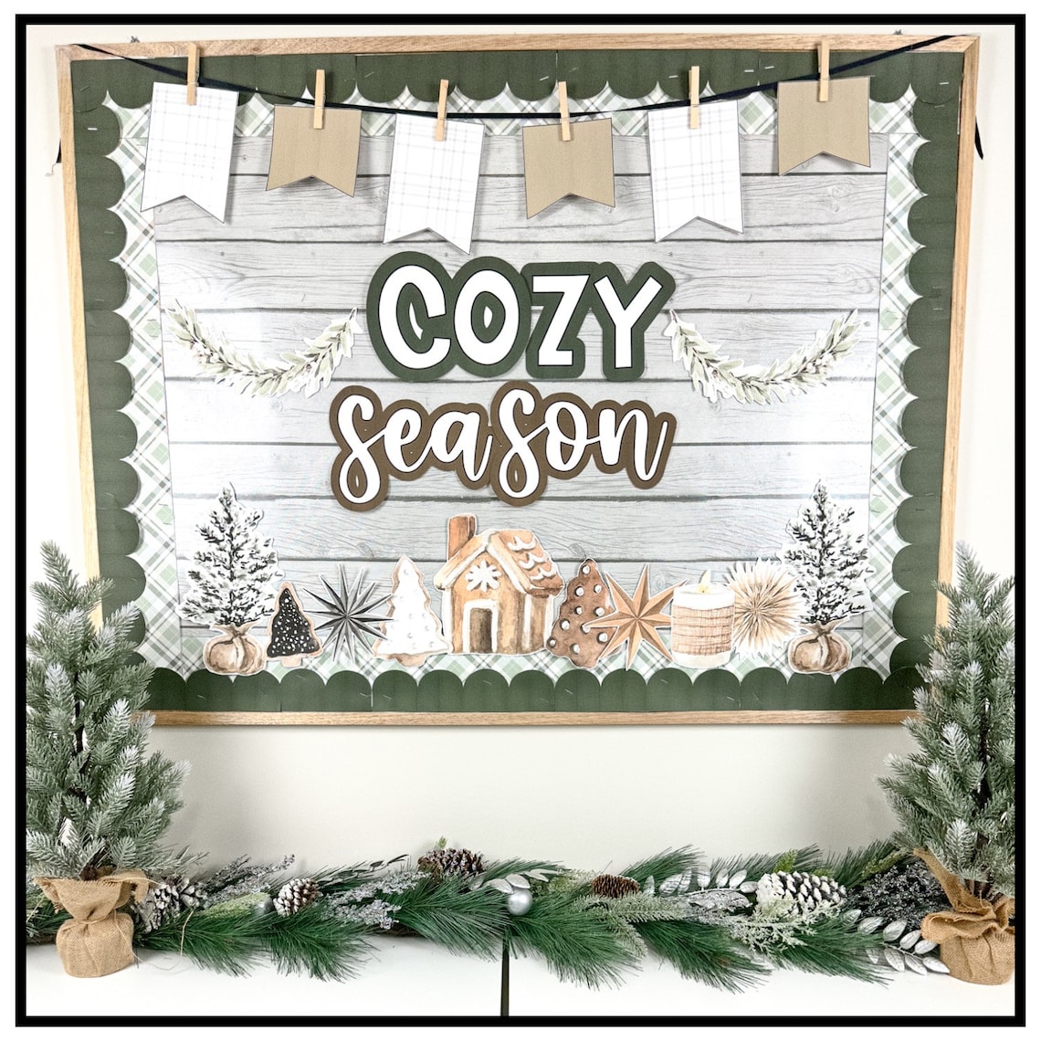 Christmas Bulletin Board Kit Classroom Decor Neutral - Etsy