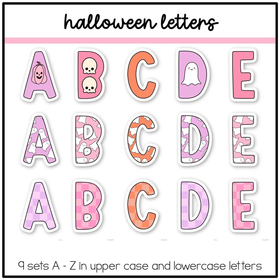 Halloween Bulletin Board Letters | A - Z, Letters and Numbers, Pastel ...