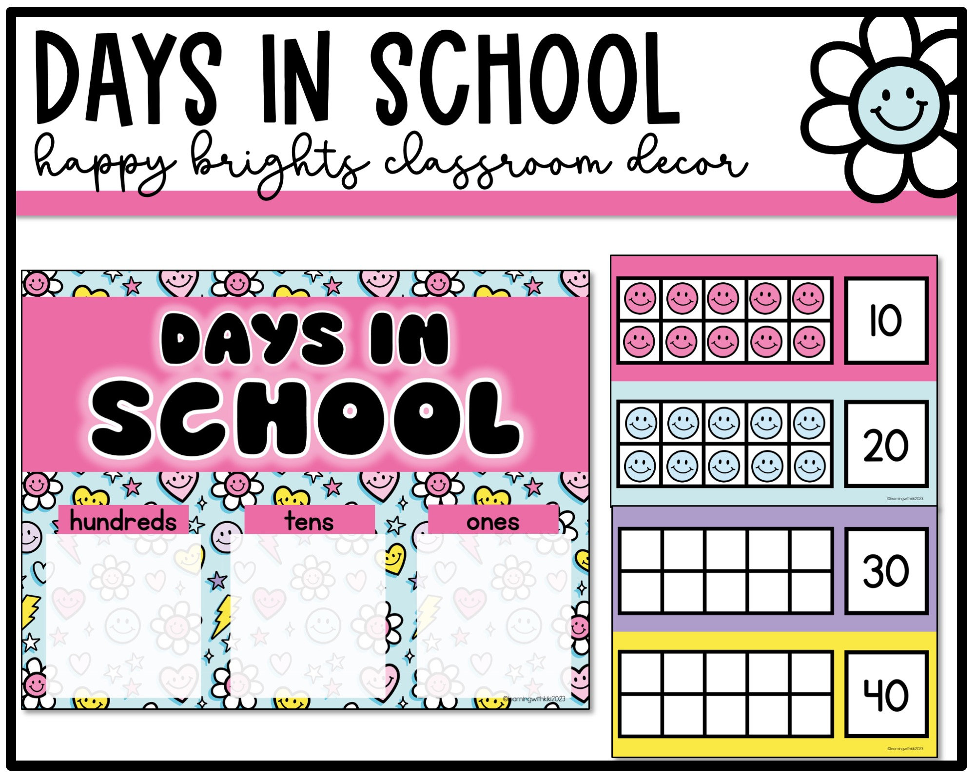 Days in School Chart Retro Classroom Decor Tally Chart - Etsy