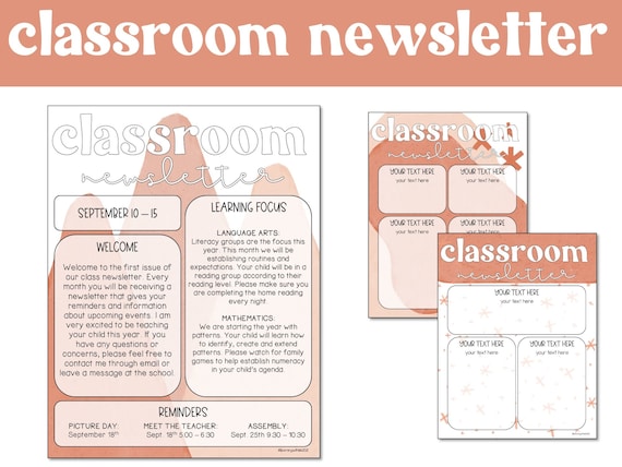 Boho Neutrals Classroom Newsletter Boho Rainbow Classroom | Etsy
