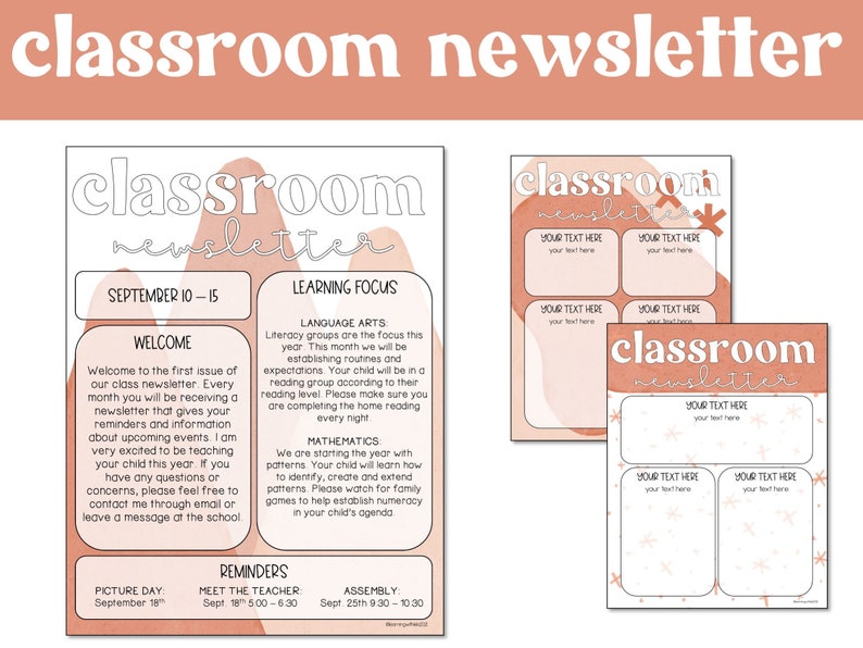 Boho Neutrals Classroom Newsletter Boho Rainbow Classroom - Etsy
