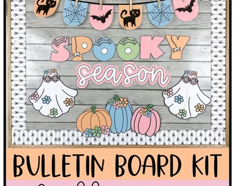 Retro Halloween Bulletin Board, Printable Fall Classroom Decor, Retro ...