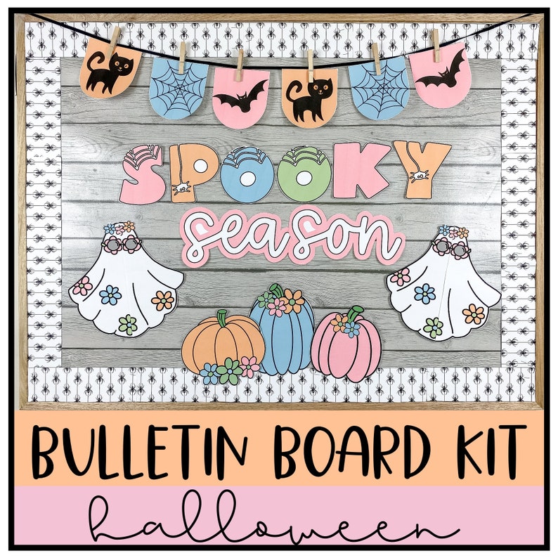 Halloween Bulletin Board Kit | Classroom Decor | Retro - Etsy