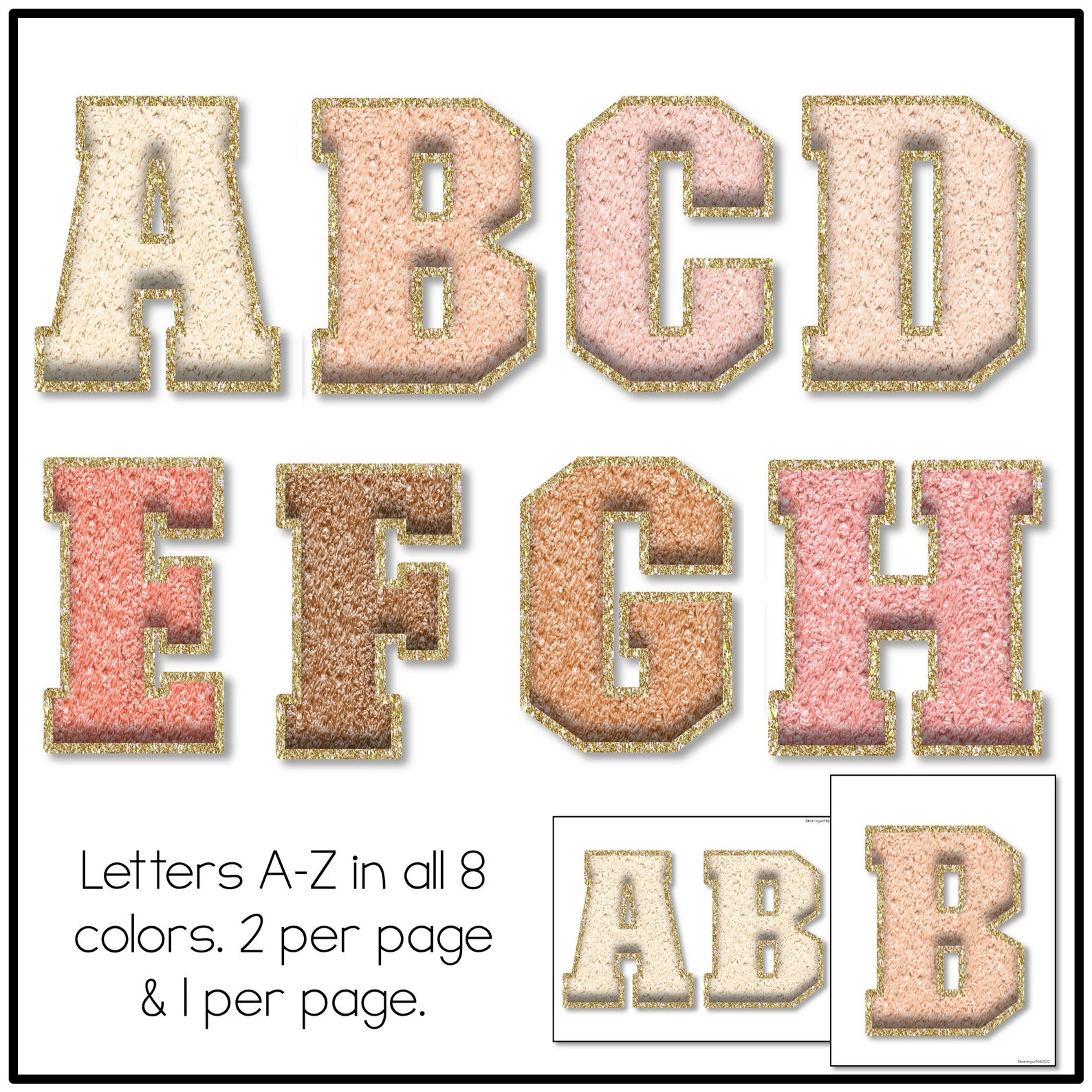 Modern Leopard Bulletin Board Letters Neutral Varsity Patch - Etsy