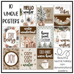 Christmas Classroom Posters | Classroom Decor | Neutral - Etsy