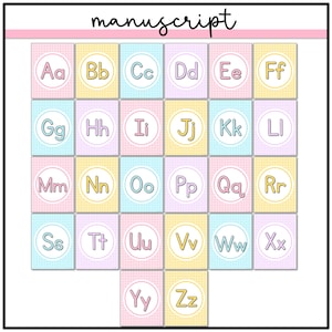 Pastel Dreams Alphabet Posters | Calm Classroom Decor - Etsy