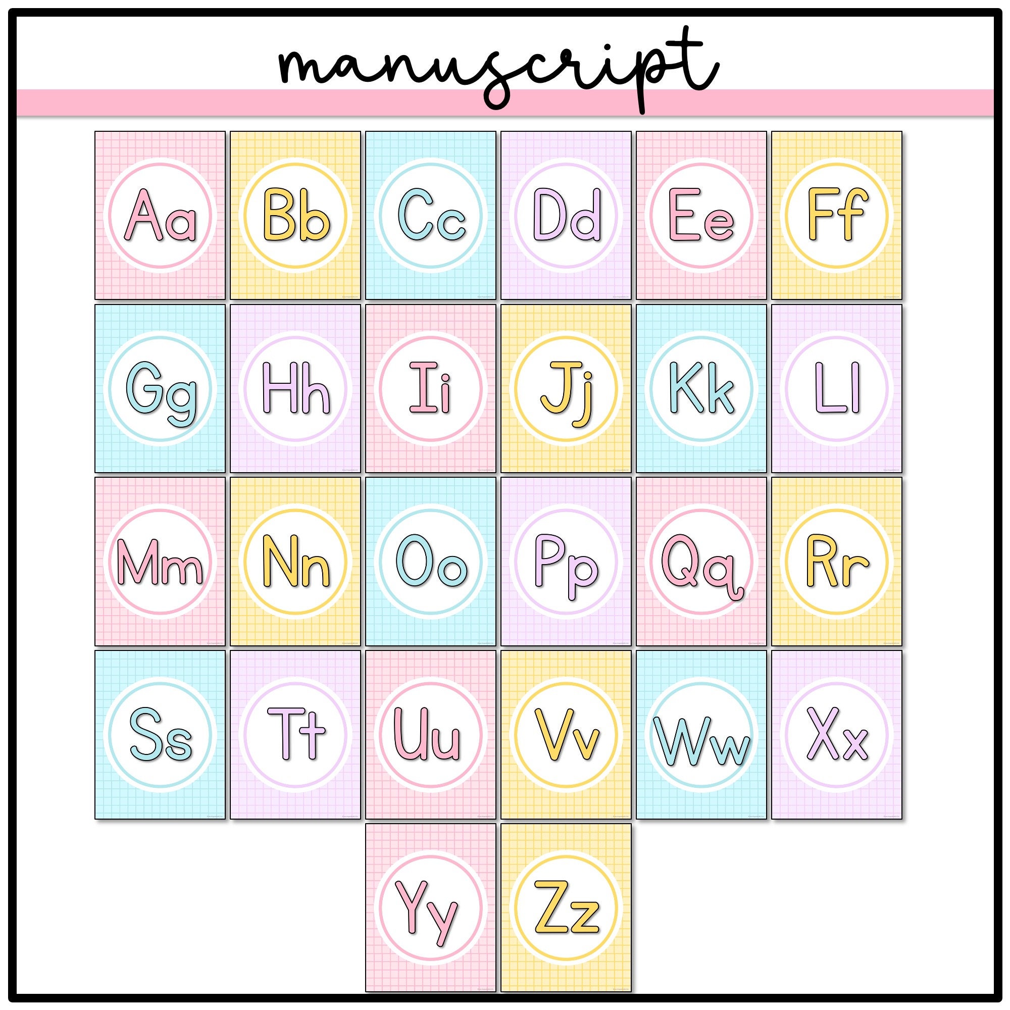 Pastel Dreams Alphabet Posters | Calm Classroom Decor - Etsy