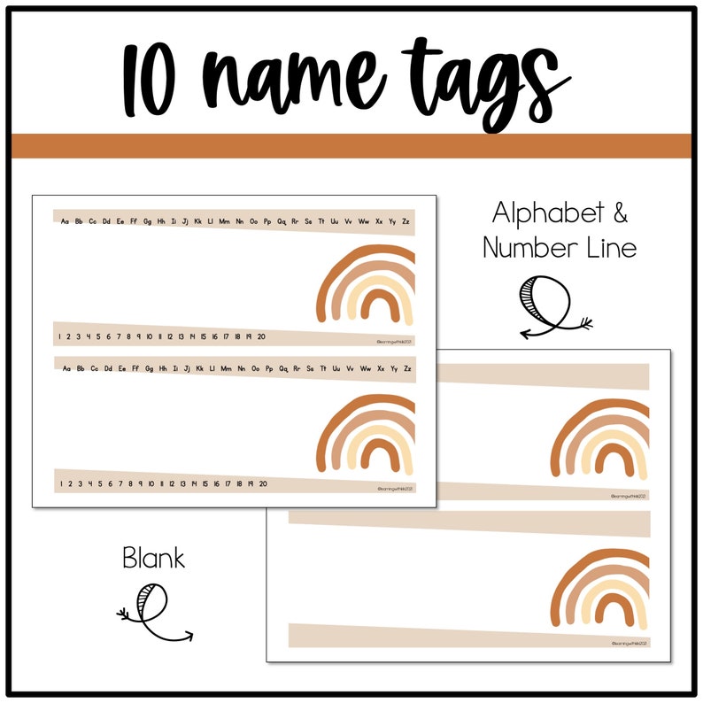 MODERN BOHO Name Tags Classroom Labels Desert Neutral - Etsy Canada