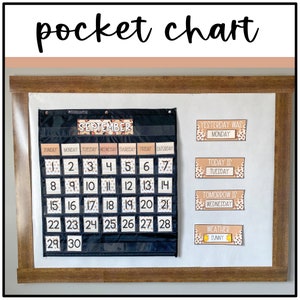 MODERN LEOPARD Calendar Pocket Chart Cheetah Classroom - Etsy