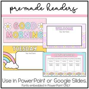 Pastel Powerpoint and Google Slides™ Templates for Teachers With Timers ...