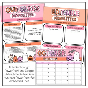 Halloween Classroom Newsletter Template | Pastel | Editable | October ...