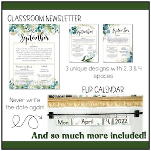 Eucalyptus and Gold Classroom Decor Bundle | Editable | Botanical - Etsy
