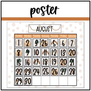 MODERN BOHO Calendar Pocket Chart Desert Neutral Classroom Decor - Etsy