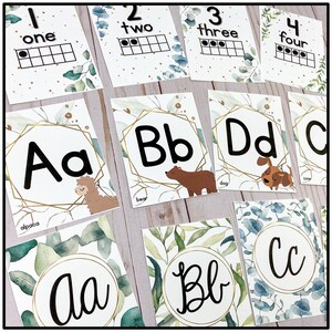Eucalyptus and Gold Alphabet Posters | Botanical Classroom Decor ...