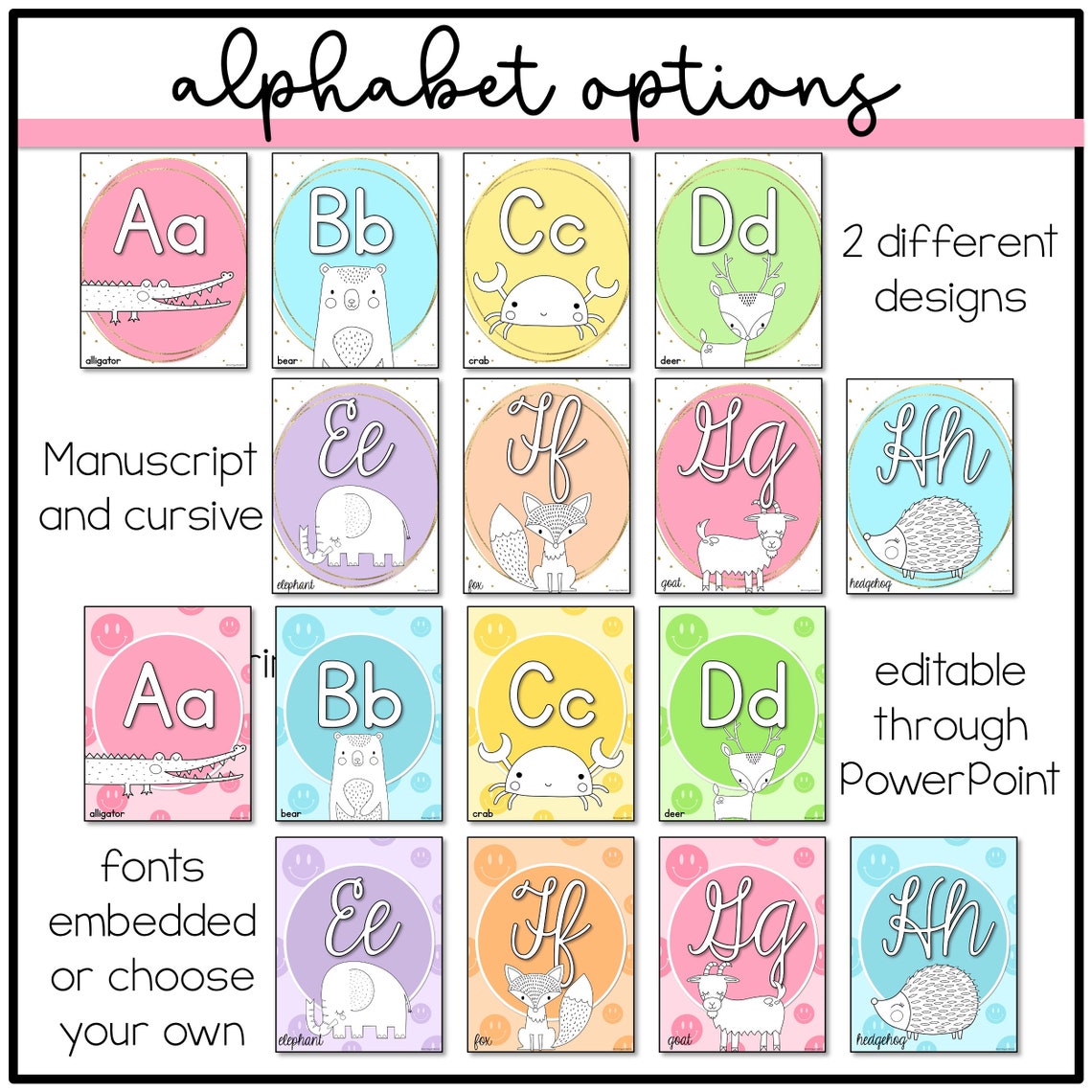 Retro Pastel Alphabet Posters Classroom Decor - Etsy