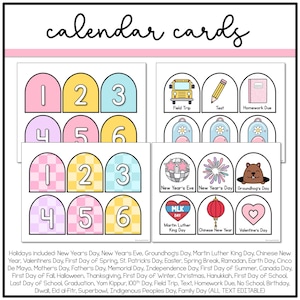Classroom Calendar Display | Pocket Chart | Pastel Dreams | Editable ...