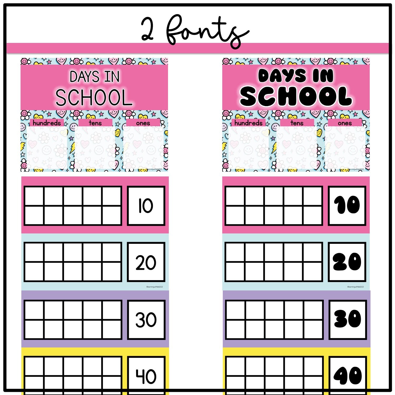 Days in School Chart Retro Classroom Decor Tally Chart - Etsy