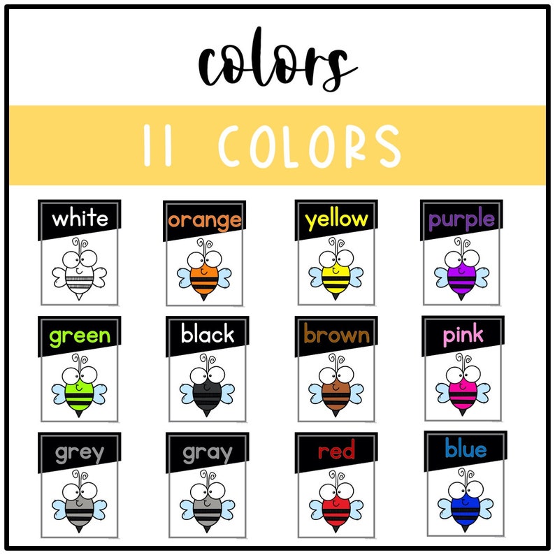 Bee Classroom Decor Shape and Color Posters Editable - Etsy
