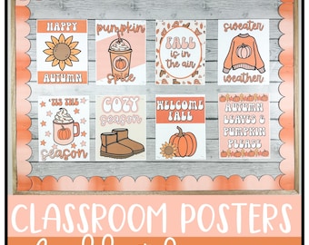 Groovy Ghost Halloween Retro Bulletin Board Kit, Fall Hallway Decor ...