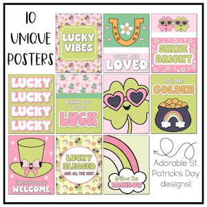 St. Patrick's Day Classroom Posters | Classroom Decor | Retro - Etsy
