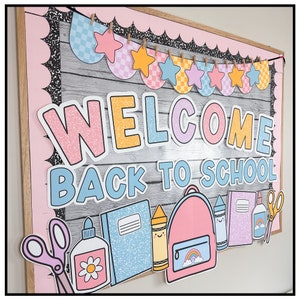 Back to School Bulletin Board Kit, Classroom Decor, Pastel Trendy - Etsy