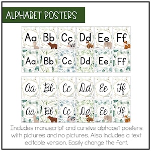 Eucalyptus and Gold Classroom Decor Bundle | Editable | Botanical - Etsy