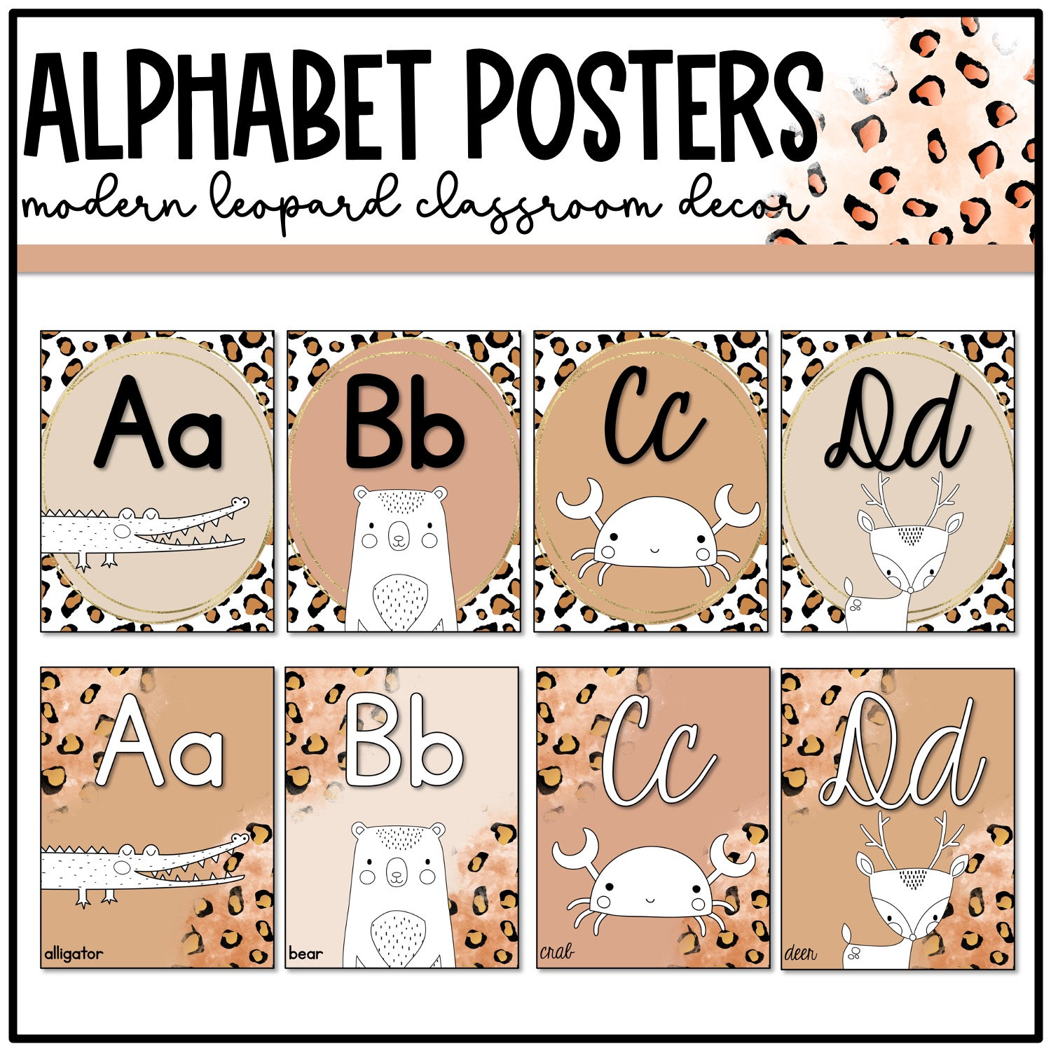 Leopard Print Letters Printable Poster