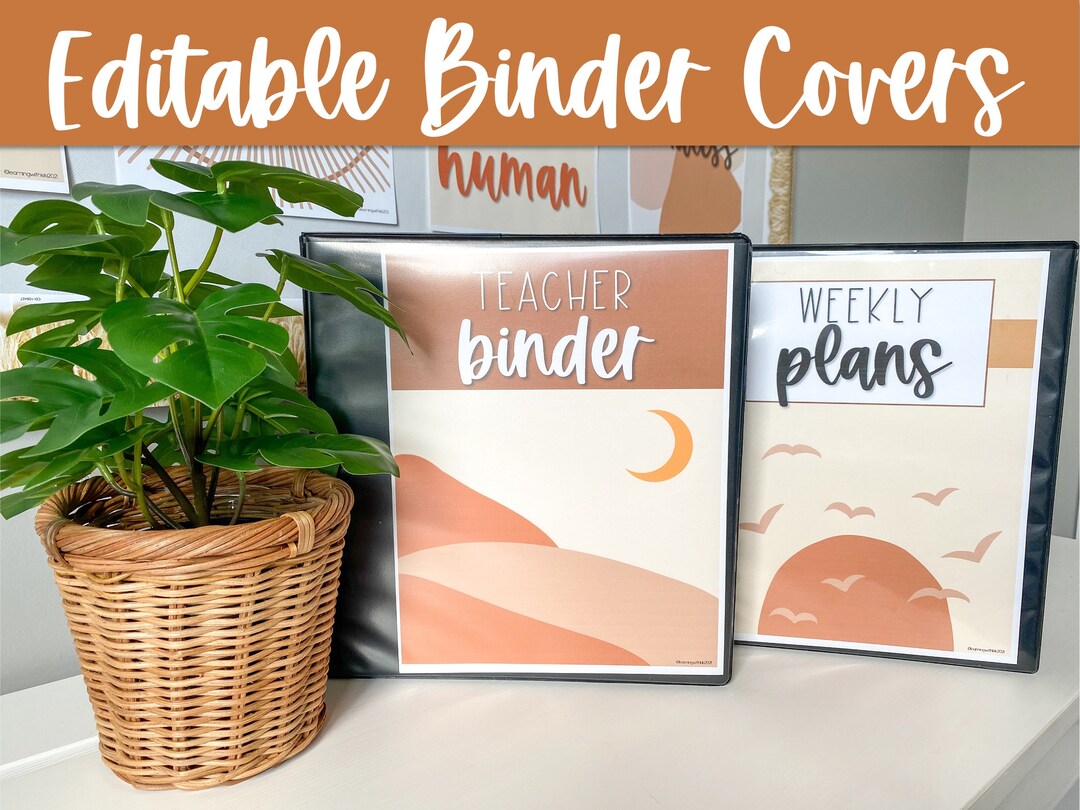 MODERN BOHO Binder Covers Editable Desert Neutral Classroom Decor - Etsy