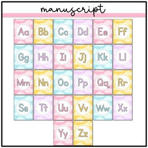 Pastel Dreams Alphabet Posters | Calm Classroom Decor - Etsy