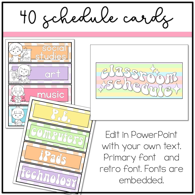 Retro Pastel Classroom Decor Classroom Schedule - Etsy