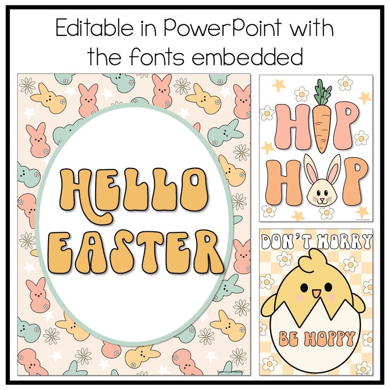 Retro Easter Posters, Bulletin Board, Classroom Decor - Etsy